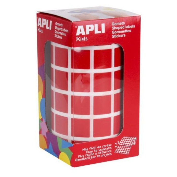 Apli Agipa - Gommettes rouleau Carré 15 x 15 mm Rouge x 2 832 ...