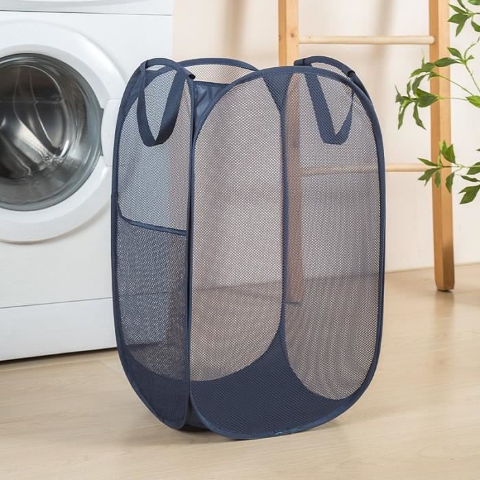 36x36x38CM - Navy blue - Mir à linge pliant avec poignée, panier de ...