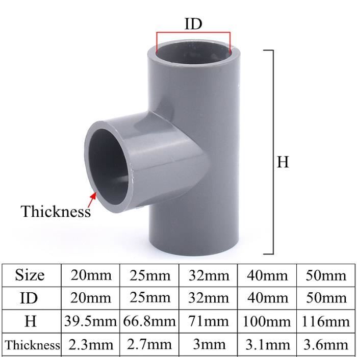 Raccords de connecteur en PVC - Jardin - Tee 25mm - Coude droit 90 ...