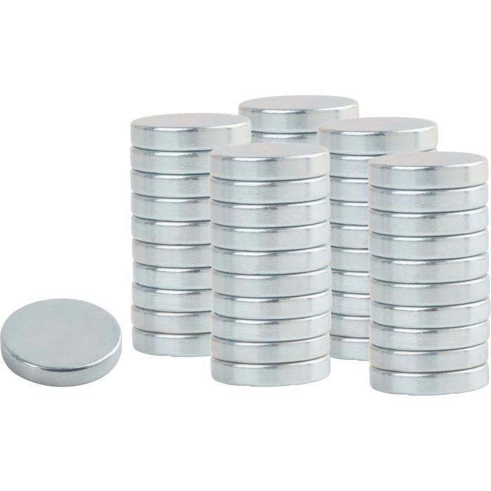 Aimants - VBS - 50 aimants super puissants - Ø 10 mm - Épaisseur 2 mm ...