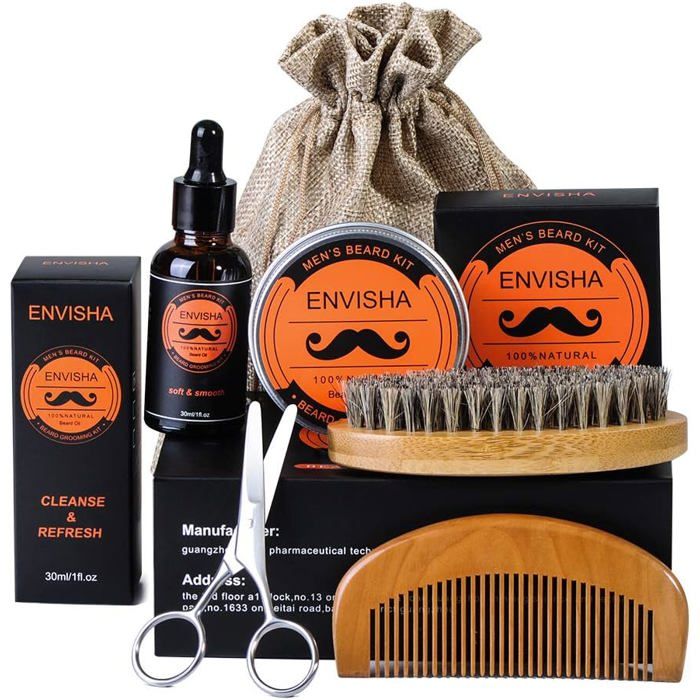 Kit Barbe Homme,Kit d’Entretien de Barbe, Huile à Barbe, Baume Barbe ...