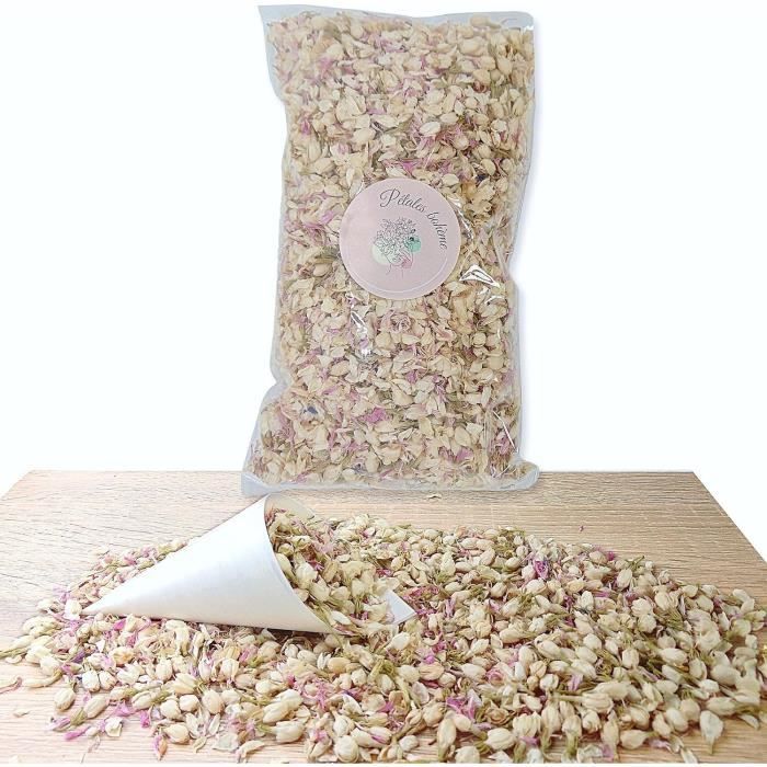 1 Litre Confettis Mariage Fleurs Séchées En Vrac : Jasmin, Bleuet Rose ...