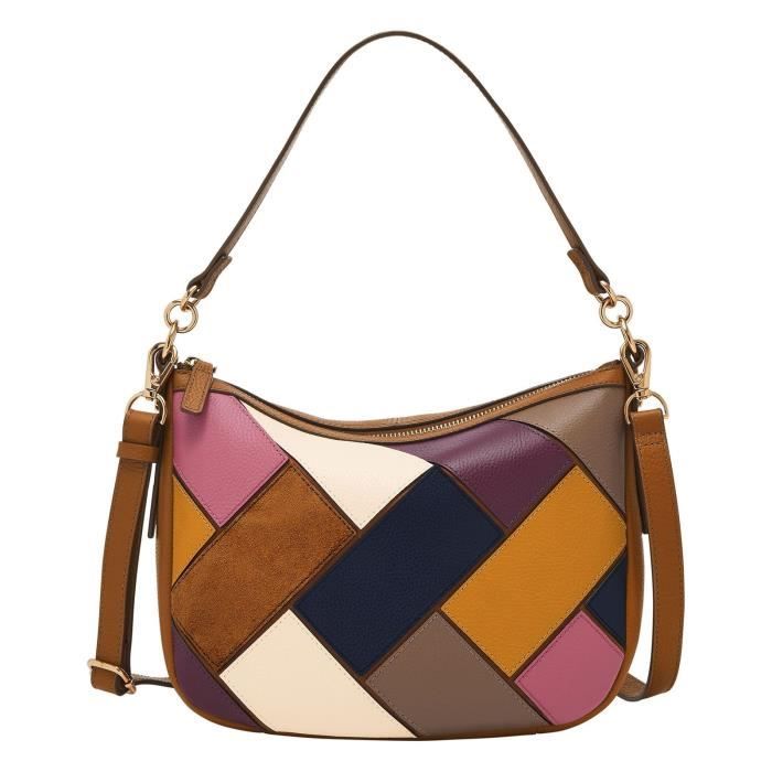 FOSSIL Jolie Crossbody Bag Brown Patchwork [253705] - sac à épaule bandoulière sacoche ...