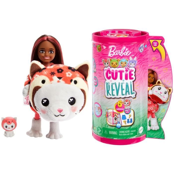 Coffret Barbie Cutie Reveal - Mattel - Inclus Poupée Chelsea et Chaton - Rose - 3 à 10 ans ...