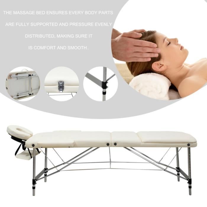 Table De Massage Pliante 3 Zones Aluminium Cosmétique Lit De Massage