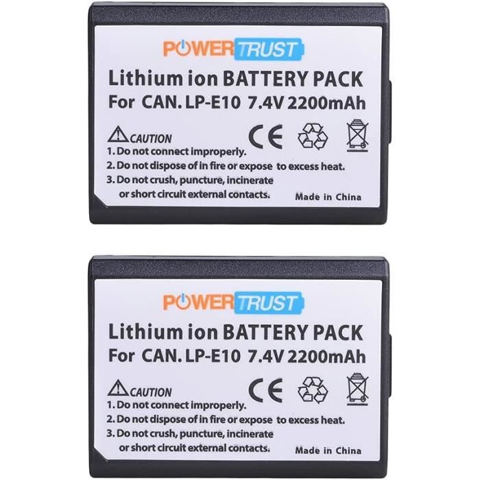 Lot De 2 Batteries Lp-E10 Lpe10 Pour Canon Lp E10 - Eos 1100D 1200D ...