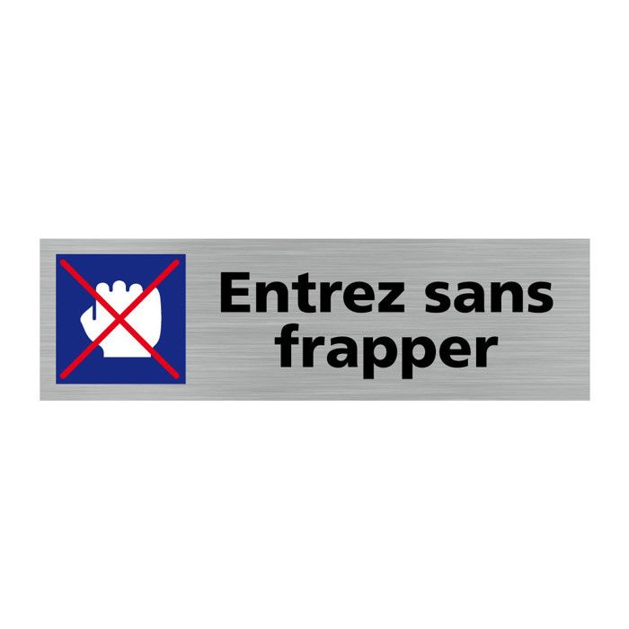 Plaque de porte - SIGNALETIQUE.BIZ FRANCE - ENTREZ SANS FRAPPER (Q0316 ...