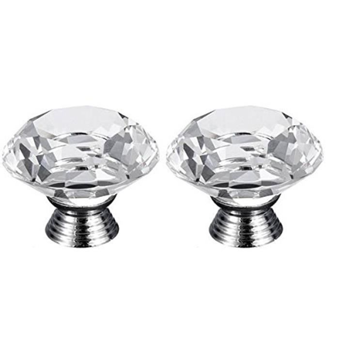 2PCS Poignee Porte Cristal Boutons Armoires Tiroir Meubles Placard ... 2PCS Poignee Porte Cristal Boutons Armoires Tiroir Meubles Placard ...