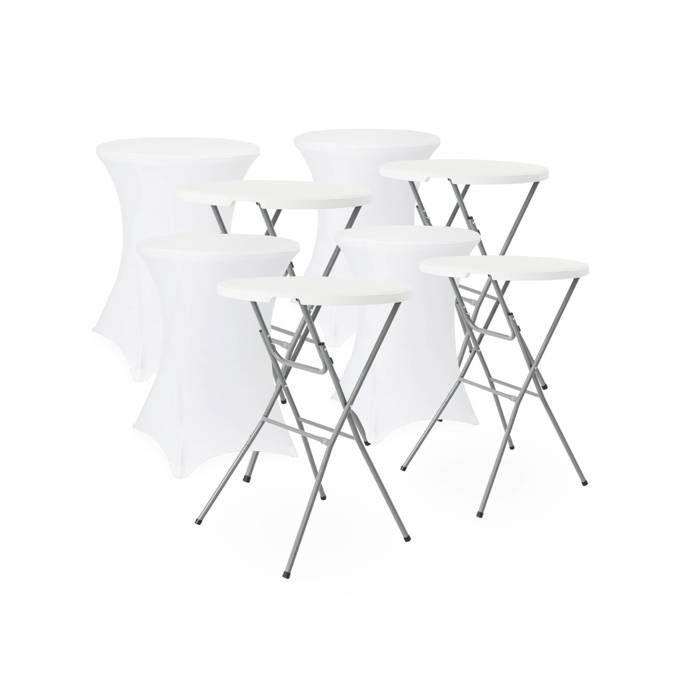 Lot de 4 tables de réception pliantes acier avec housse de protection ...