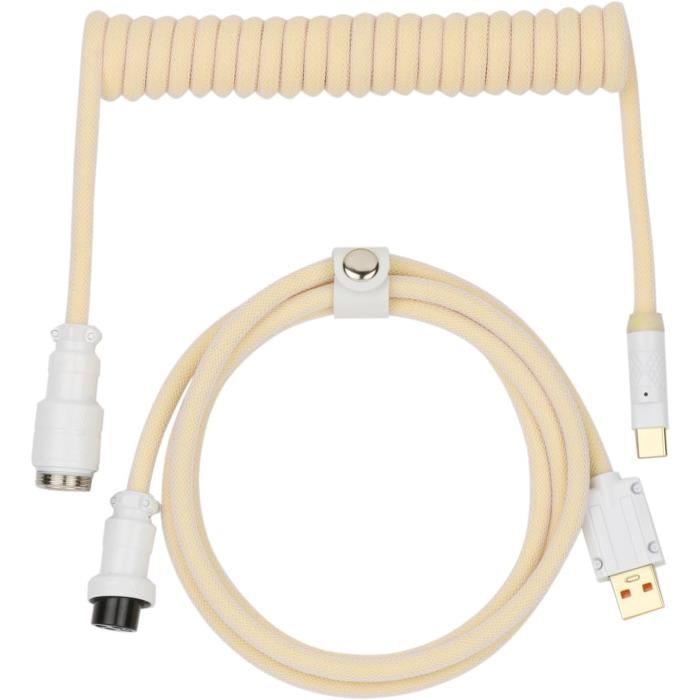 Mix Pro Câble Usb-C Enroulé À Double Gaine De 1,5 M Pour Clavier ...