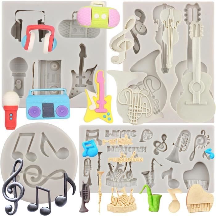 Note De Musique Fondant Moule Instruments De Musique Moule En Silicone ...