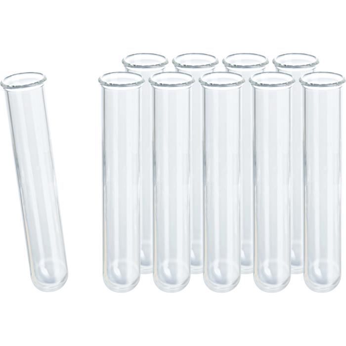 Tube à essai - VBS - Lot de 10 - Verre - 12 x 75 mm - Objets décoratifs ...
