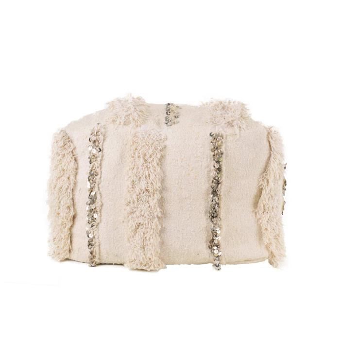 Housse pour pouf de sol Hendira fait main U Multicolore - Cdiscount Maison
