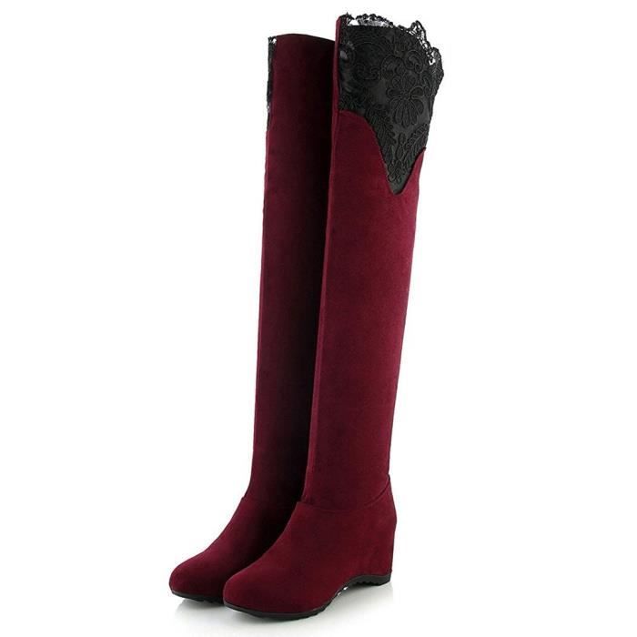 Minetom Femmes Hiver Cuir Nubuck Chaud Bottes De Neige Bottes De ...