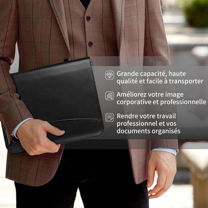 Porte Documents A4 Homme Organiseur De Documents En Cuir Pour Bureau ...