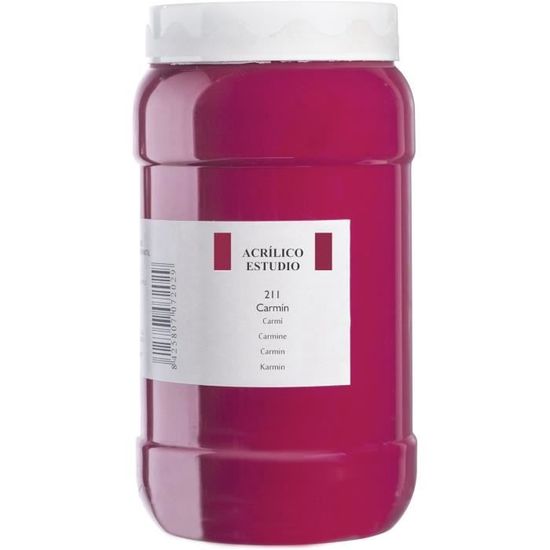 Peinture Acrylique Estudio, Pot de 1.000 ML, Couleur : 211 Carmin ...