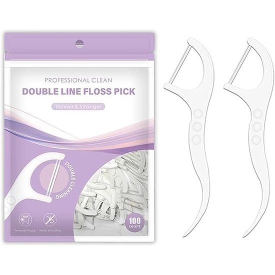 Fils Dentaire [100 Pièces], Dental Floss/Cure Dent en Soie avec Manche ...