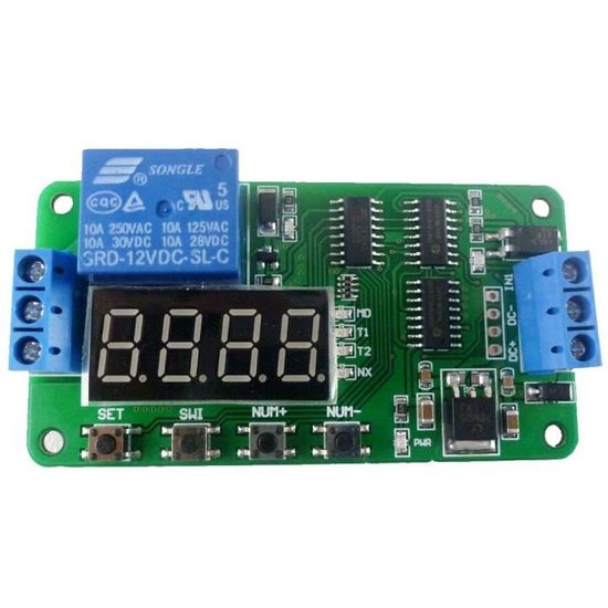 DC 12V DC Multifonction Self-lock Relay PLC Cycle Timer Module Delay ...