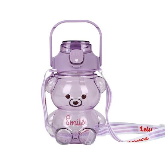 Gourde,bouteille d'eau pour fille, avec sangle en paille, en plastique ...