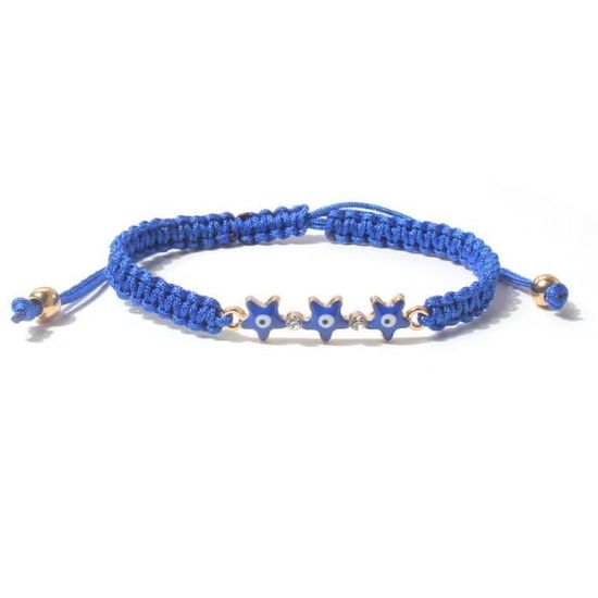 Bracelet en corde tressée colorée avec étoiles et yeux maléfiques pour ...