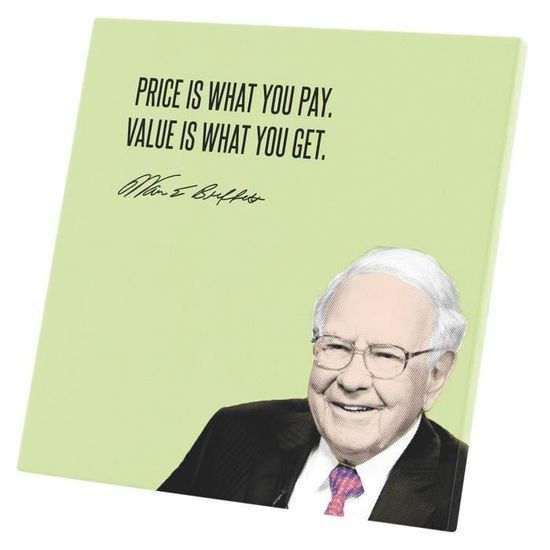 Tableau Décoratif Value Citation Inspirante Anglais Warren Buffet
