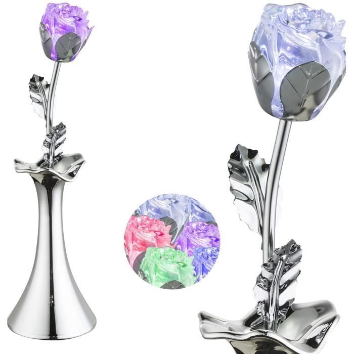 Lampe de table à led rose avec changement de couleur - vase décoratif ...