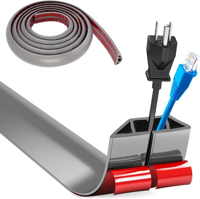 Cache Cable Sol, Petit Canal De Câble Flexible, 2M X 4Cm Protege Cable ...