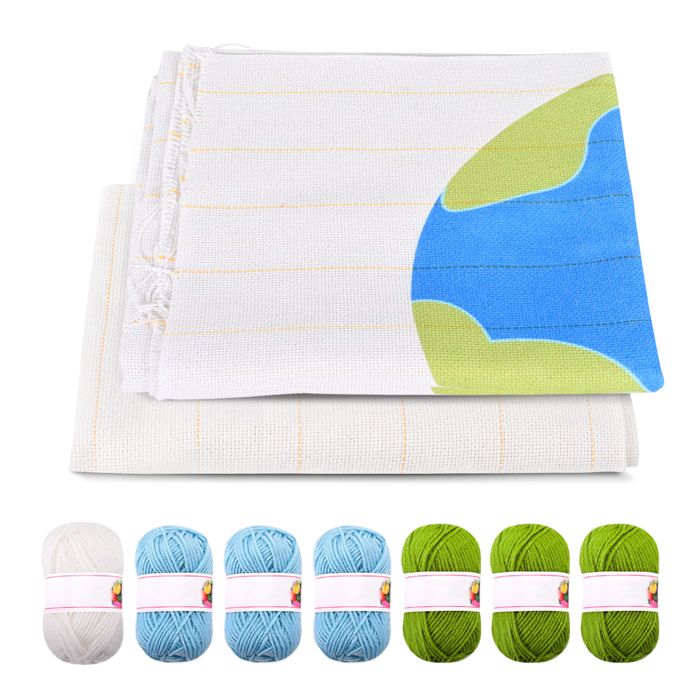 Tissu de tufting avec motifs Set,TTLIFE 7pcs Pelotes de Laine et Fils ...