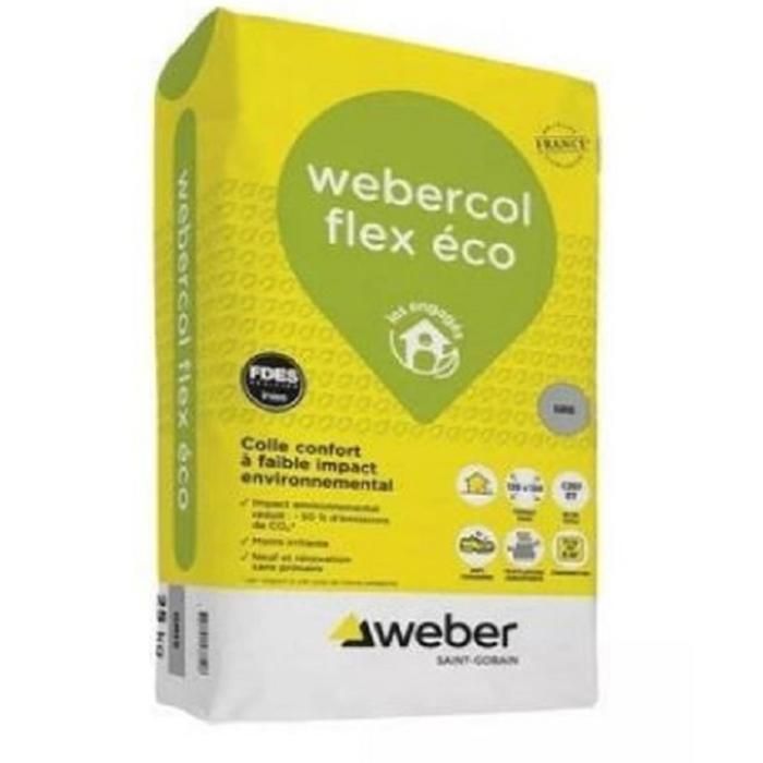 Mortier colle carrelage et pierre WEBERCOL PRO ECO - Réduit CO2 ...