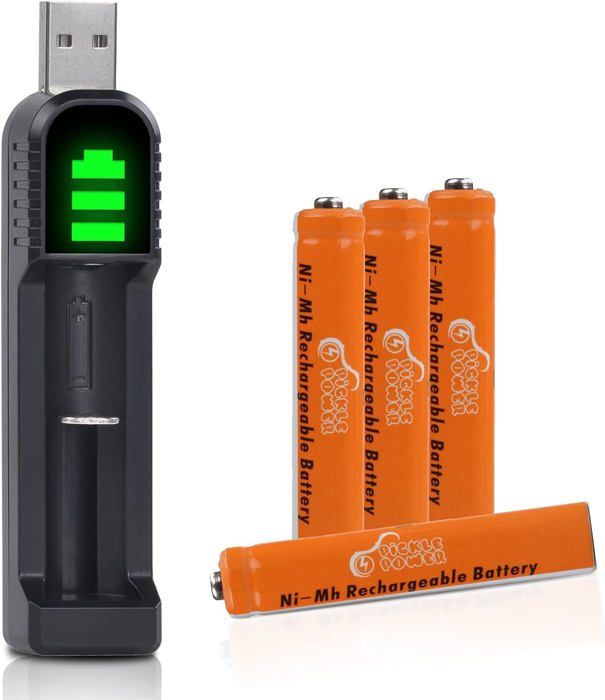 Piles AAAA, 4 PCS Rechargeables NI-MH AAAA 500 mAh pour Surface Pen ...