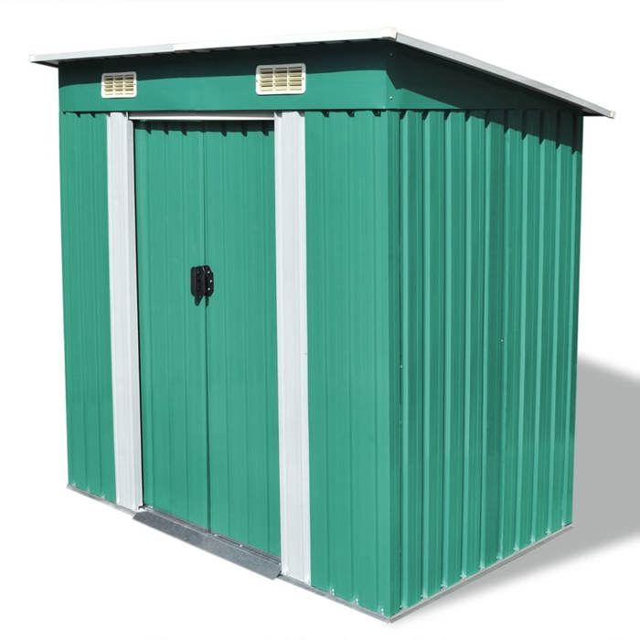 (32686)Outil de jardinage Armoire de jardin Métal Vert - hangar de ...