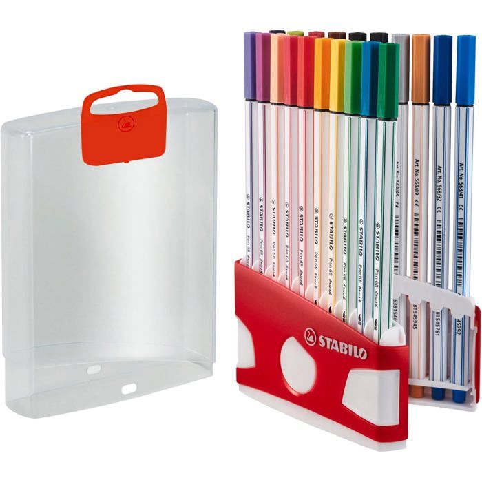 Feutre pinceau - STABILO Pen 68 brush- étui colorparade x 20 feutres ...