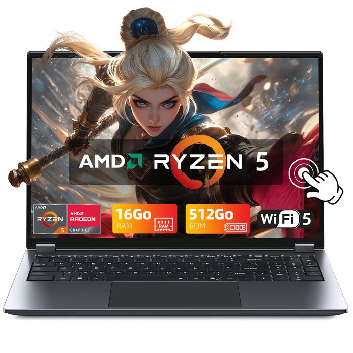 PC Portable-Écran tactile 360°Flip-AMD Ryzen5 7430U(6C/12T,jusqu'à 4 ...