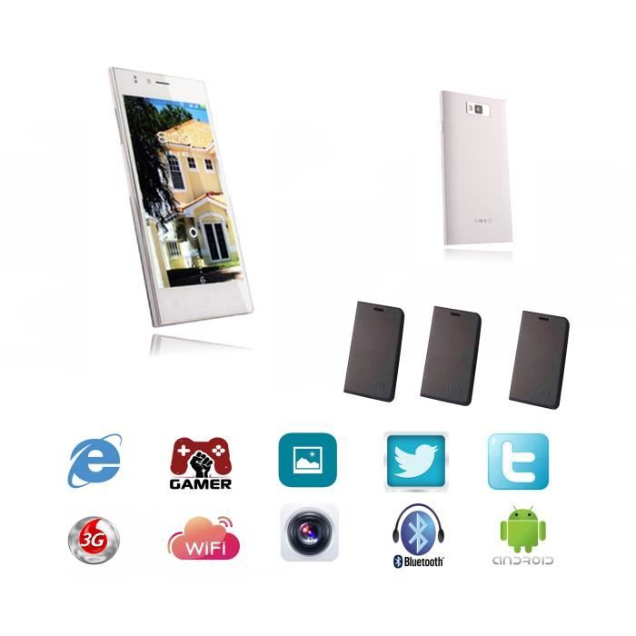 Tablette Double SIM RAM 5" écran HD 1Go ROM 4Go Blanc + 3 Pcs Housse ...