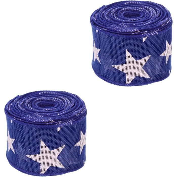 2 Rouleaux Pentagramme Ruban Jute Ruban Americana Décor Drapeau ...