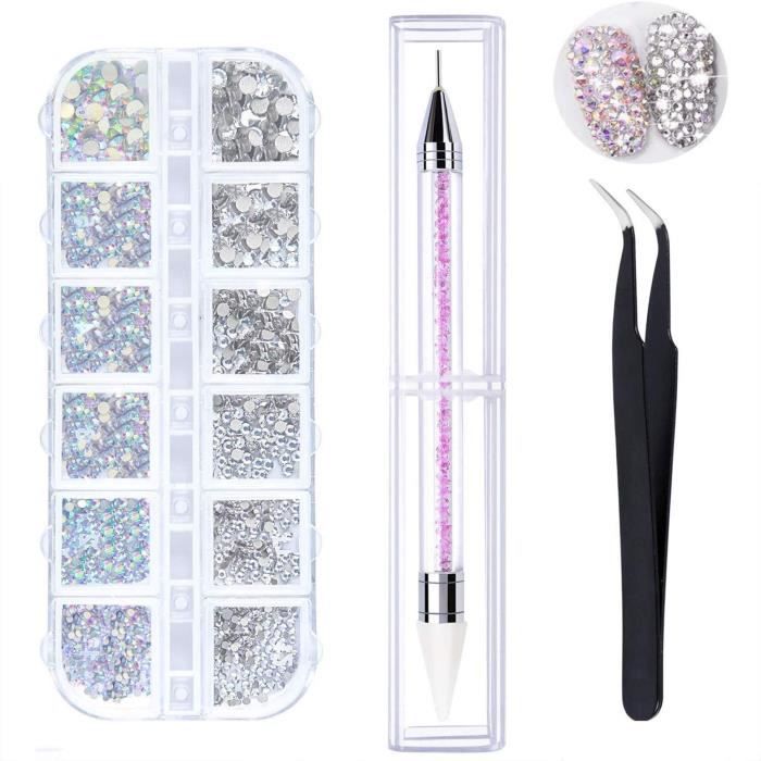 Kit de Strass Nail Art - Cristaux AB - 6 Tailles - Décoration Ongles ...