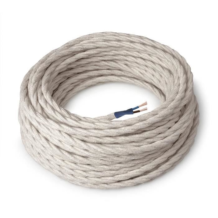 Câble Électrique Textile Couleur Labrador, Torsadé, Lin, 1 Mètre, À 2 ...