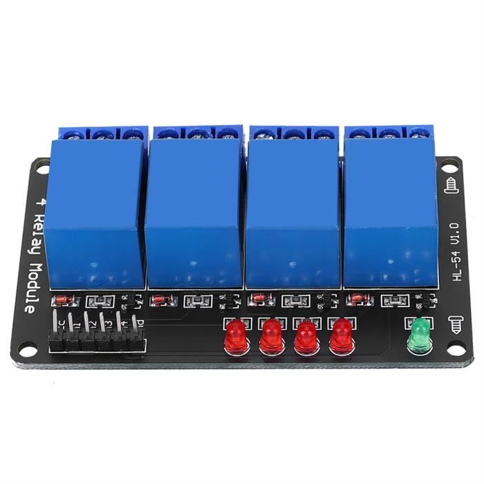 Cikonielf Module relais Module de Relais 4 Voies Plaque Noire 3V Bas ...