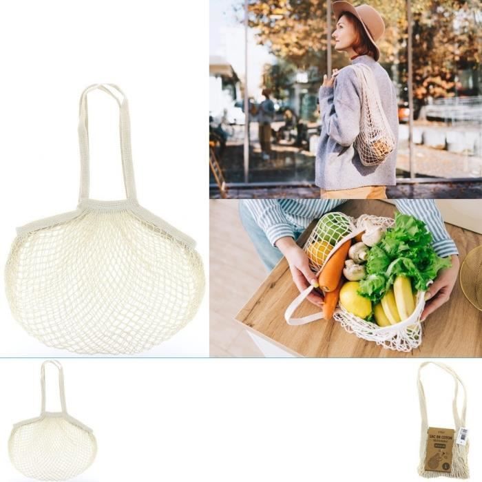 Sac de courses en Maille Coton réutilisable - dimensions 35X40cm 5 ...