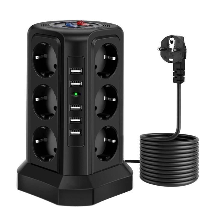 Multiprise électrique - LANGTU - Bloc parafoudre-surtenseur - 12 prises ...