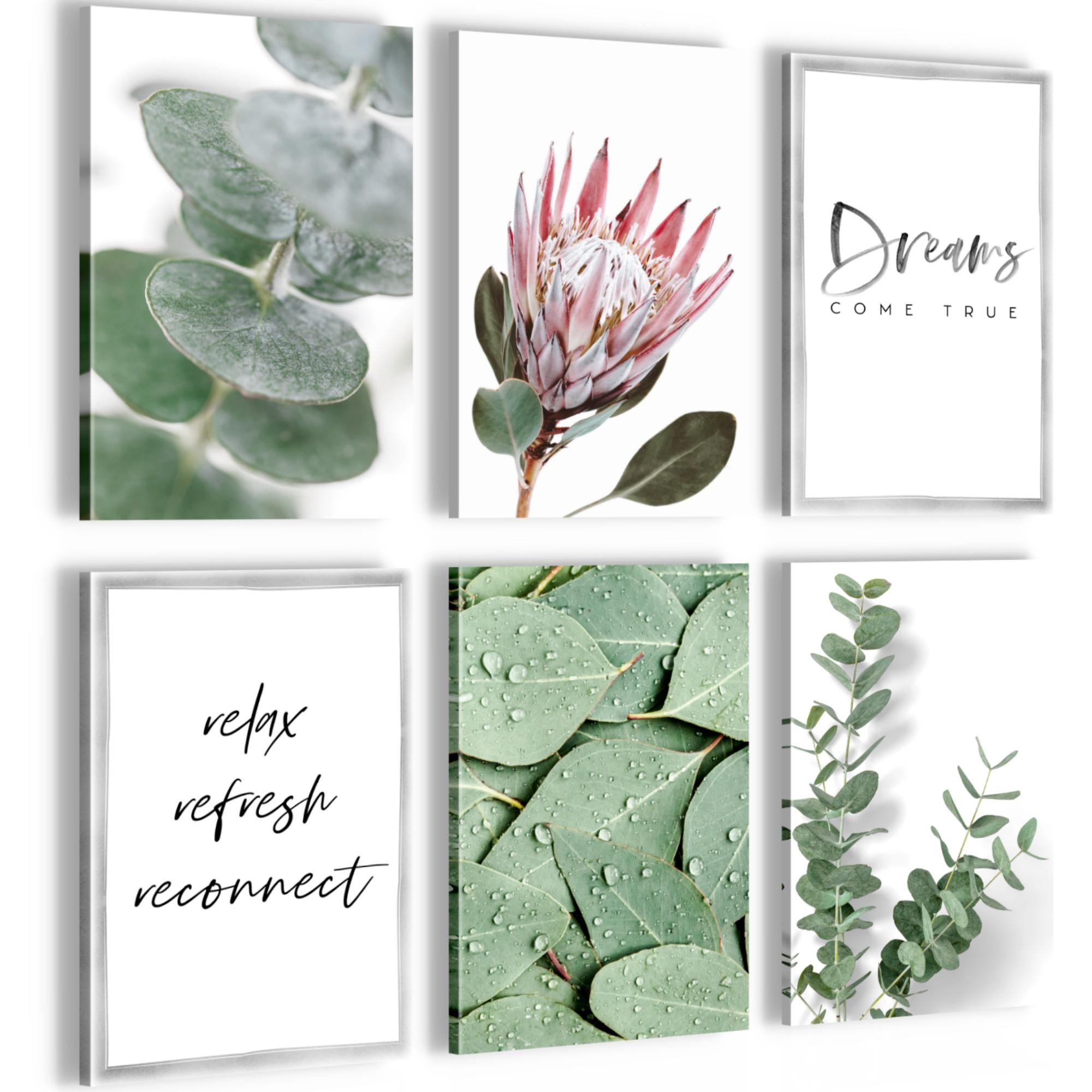 Novart Tableau Décoration Murale N005364a Feuilles Vertes | 6 Tableaux ...