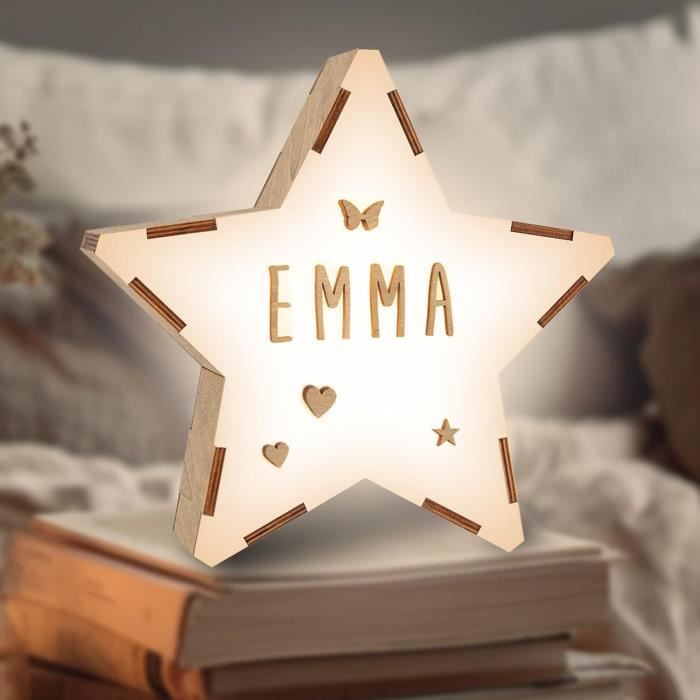 Vintiun Veilleuse Bébé Personnalisée, Lampe Veilleuse Enfant Personnalisée D'Étoile Cadeau Bebe ...