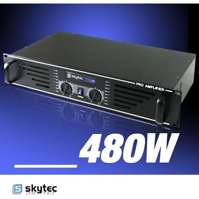 SkyTec SKY-240B - Amplificateur professionnel, 2 x 240 W, technologie moderne - Noir - Cdiscount ...