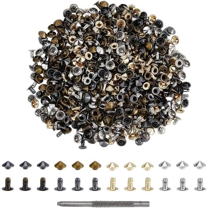 320 Ensemble De Rivets Coniques En Laiton Pour Vêtements 4 Couleurs ...