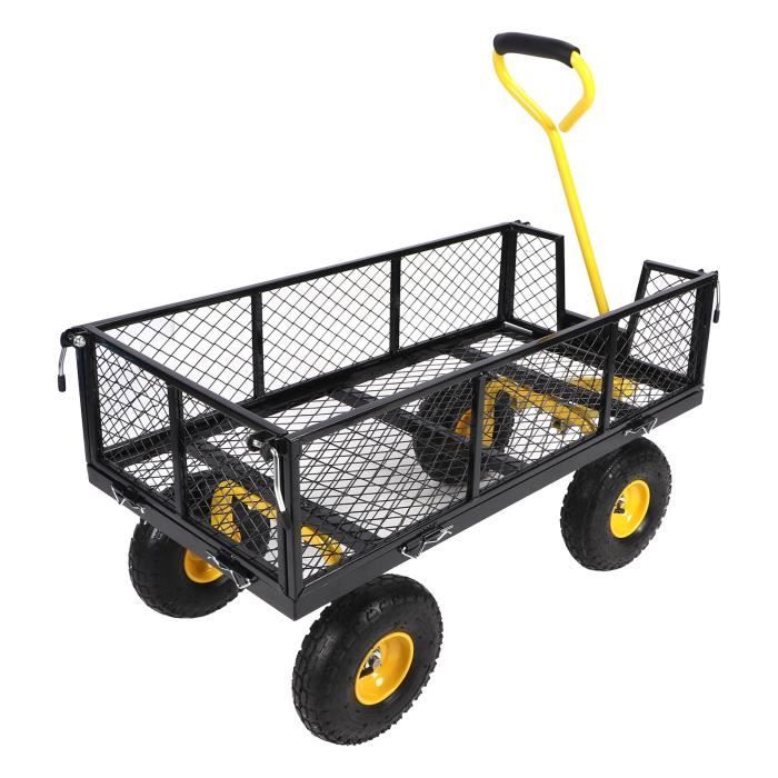 BOHU Chariot de Jardin Pratique, Chariot de Transport 4 Roues Max. 408 ...