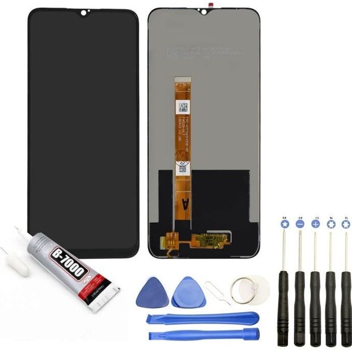 Vitre tactile + Ecran LCD compatible avec Oppo A9 2020 taille 6.5" Noir (Mirror Black) + Kit ...