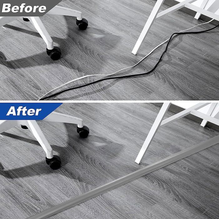 Cache Cable Sol, Petit Canal De Câble Flexible, 2M X 4Cm Protege Cable ...