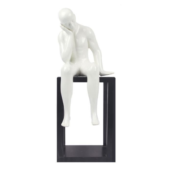 STATUETTE DESIGN BLANCHE " LE PENSEUR " STATUE CHIC ET ELEGANTE ...