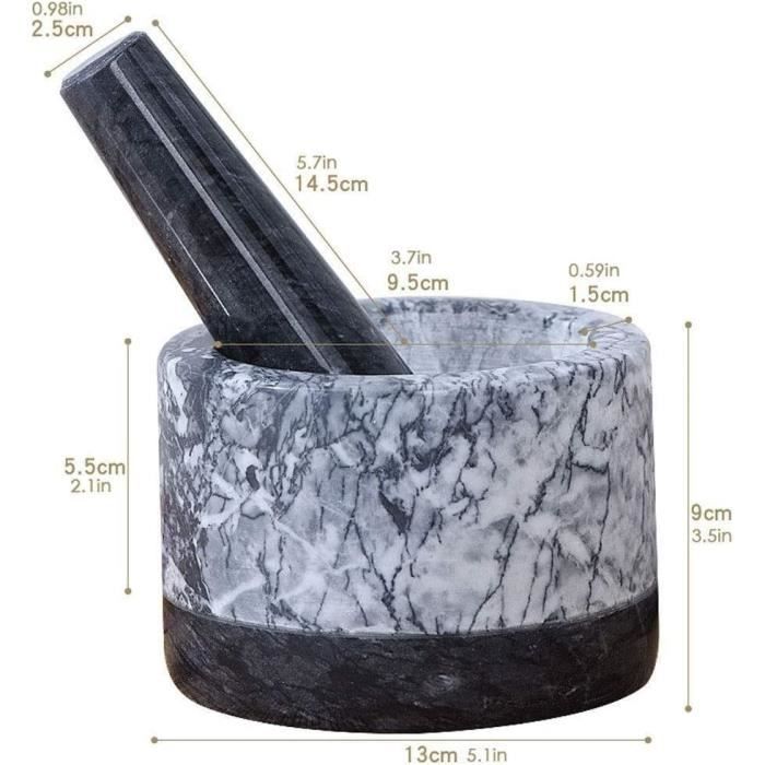Mortier et Pilon Ensemble de mortier et Pilon Pilon en marbre et Bol de ...