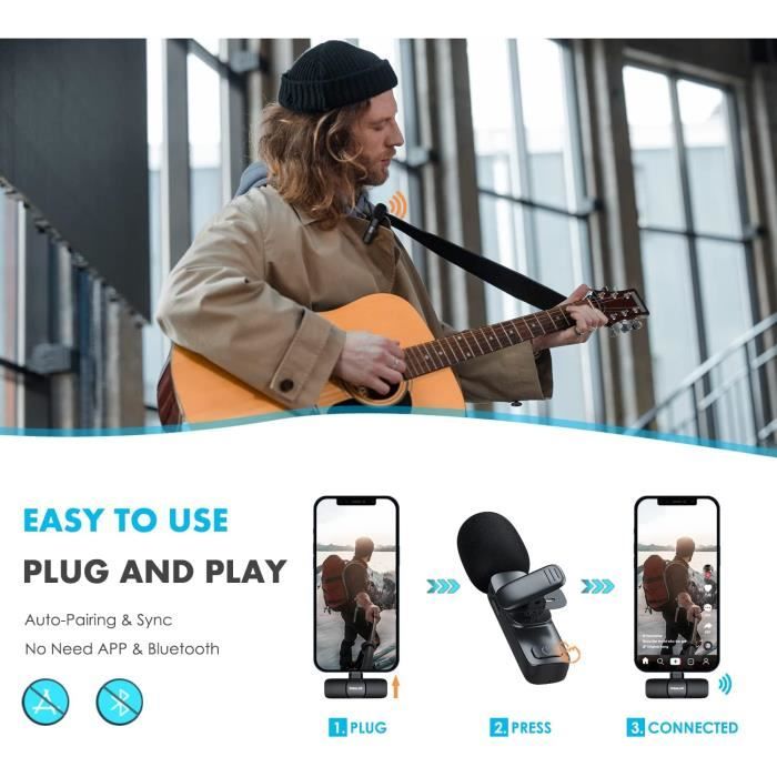 Mini Micro Cravate Pour Iphone-Android-Pc, Micro Sans Fil Professionnel ...